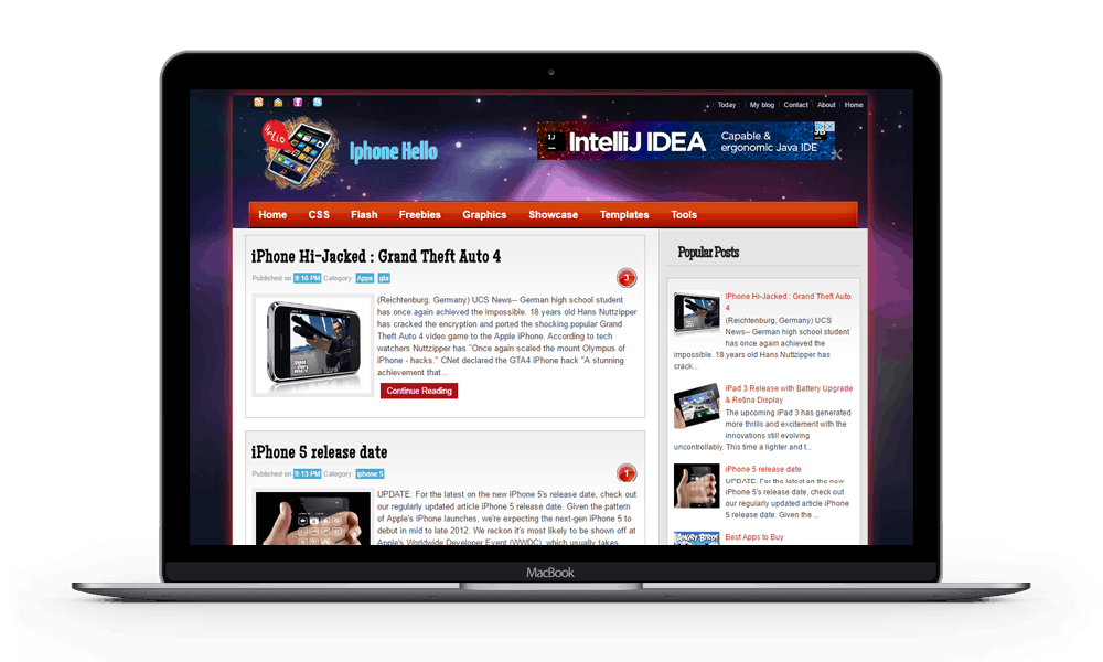 iPhone Hello - XML Blogger Templates